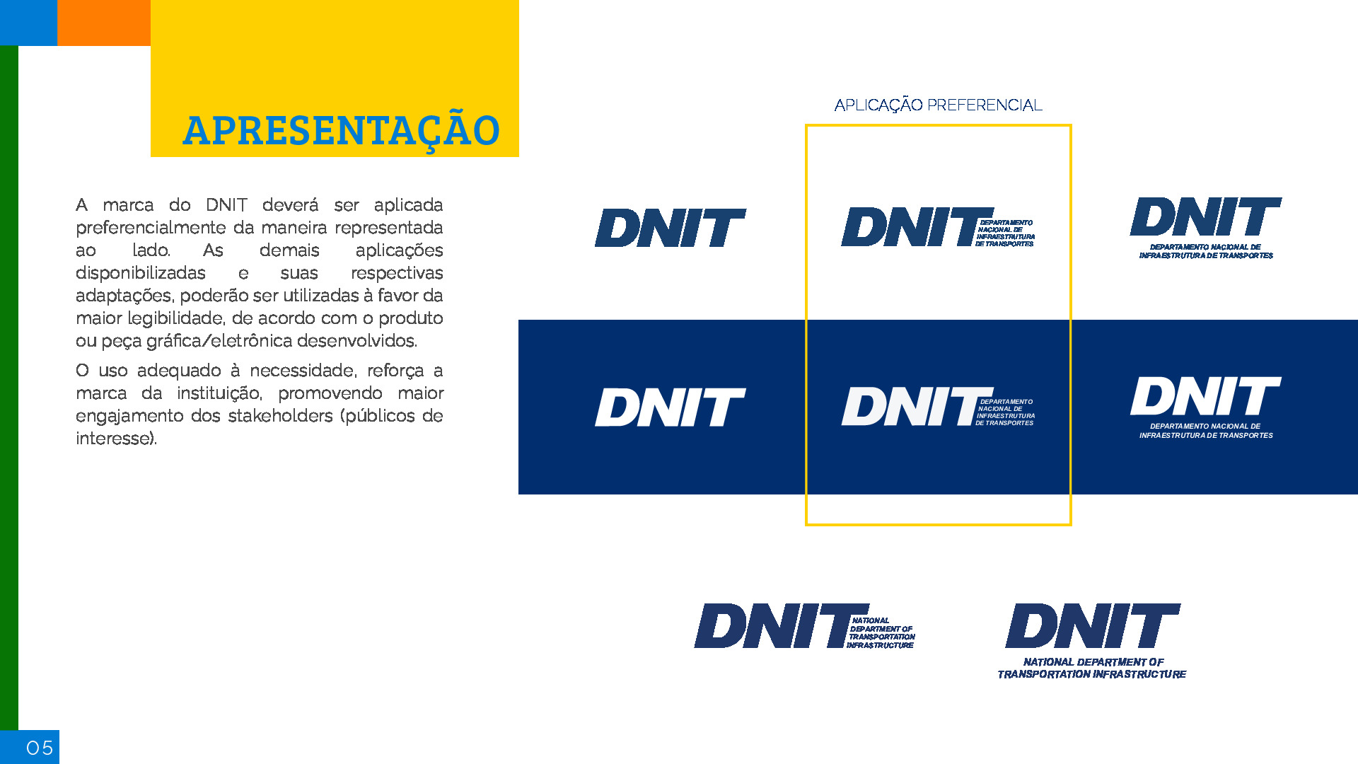 Identidade visual - Documentação Dnit